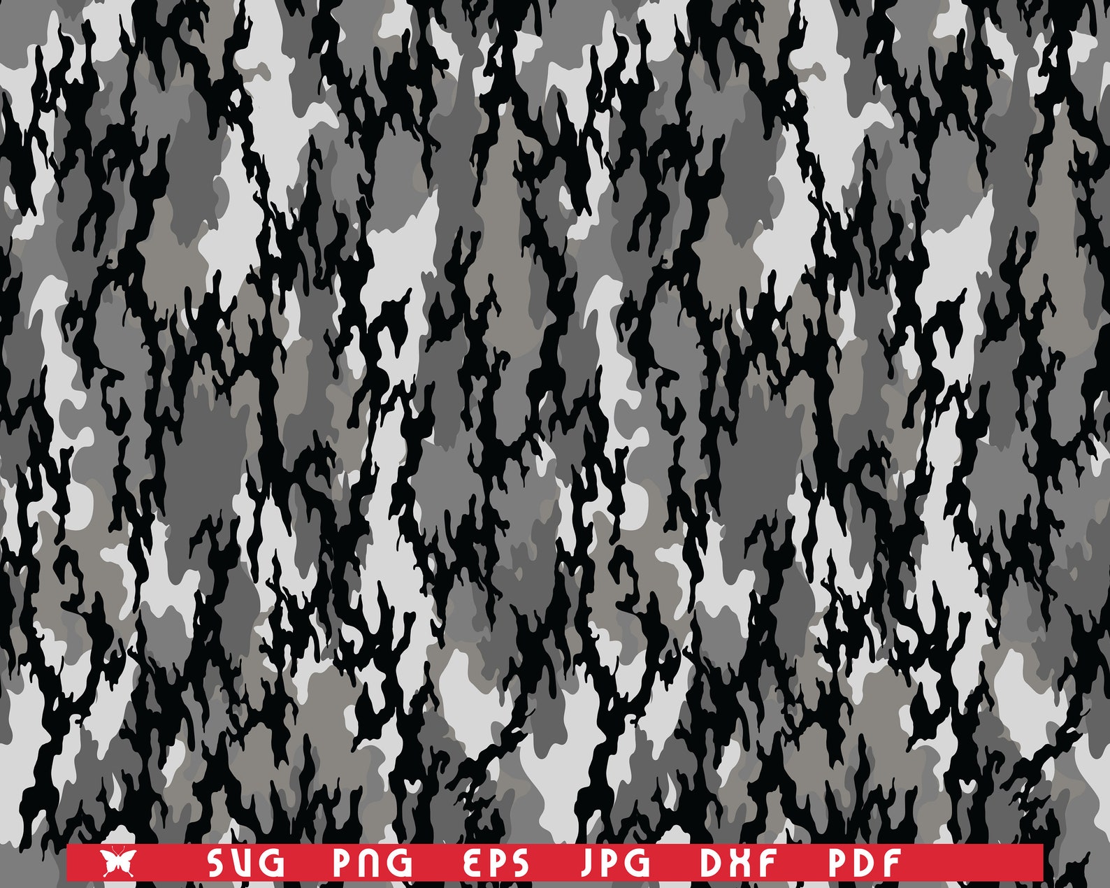 SVG Camouflage Print, Seamless Pattern Digital Clipart, Files Eps, Jpg ...