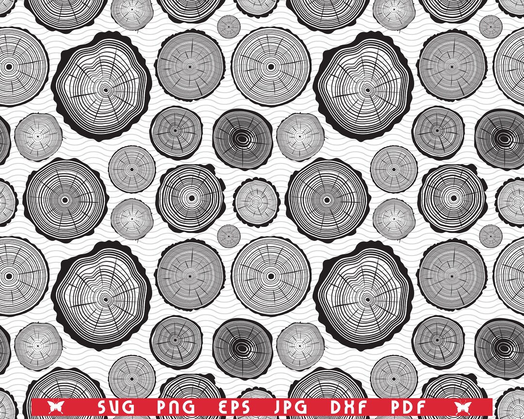SVG Trees Cross Section, Seamless Pattern Digital Clipart, Files Eps ...