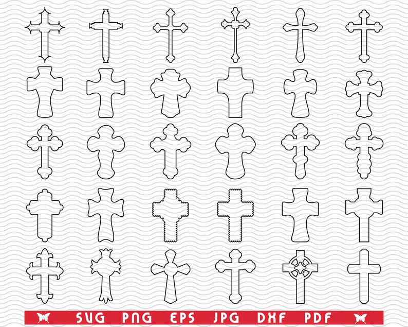 SVG Crosses, Isolated Symbols, Tattoo, Digital Clipart, Files Eps, Jpg ...