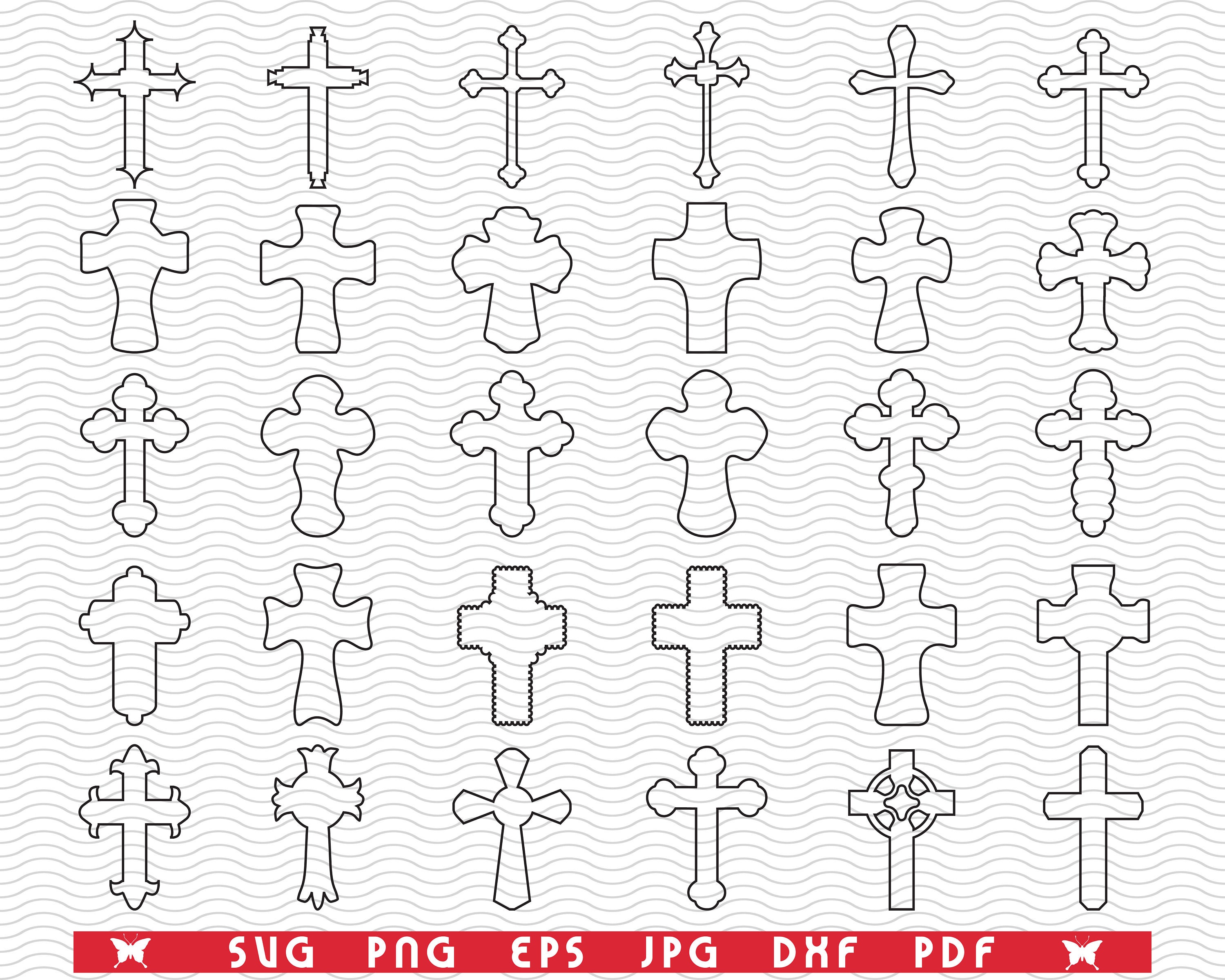 Cruces SVG, Símbolos aislados, Tatuaje, Imágenes prediseñadas digitales ...