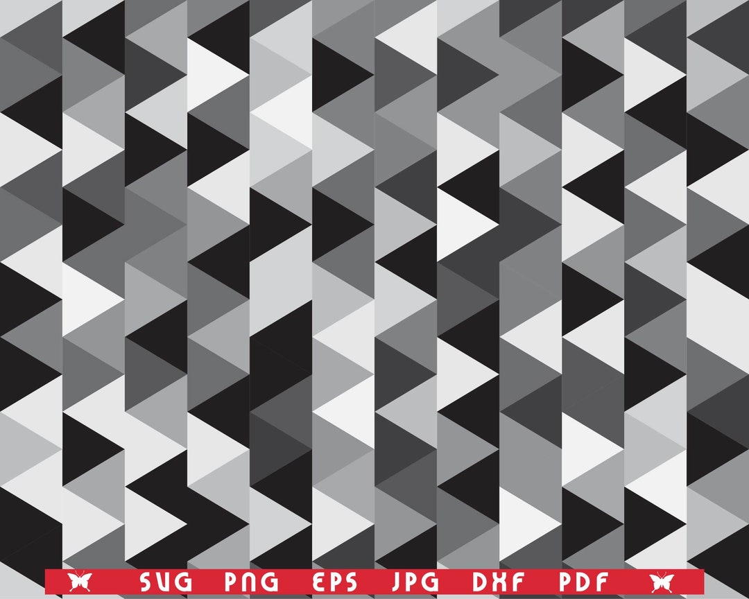 SVG Gray Triangles, Seamless Pattern Digital Clipart, Files Eps, Jpg ...