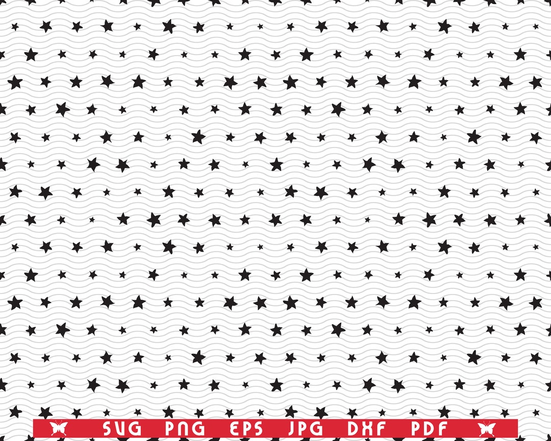 SVG Stars Wavy Lines, Seamless Pattern Digital Clipart, Files Eps, Jpg ...