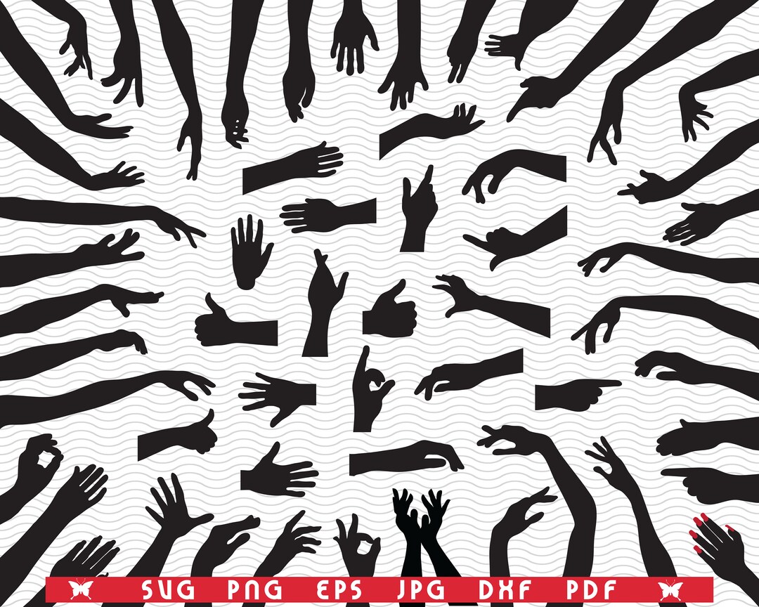 SVG Hands, Handshake, Black Silhouette, Digital Clipart, Files Eps, Jpg ...