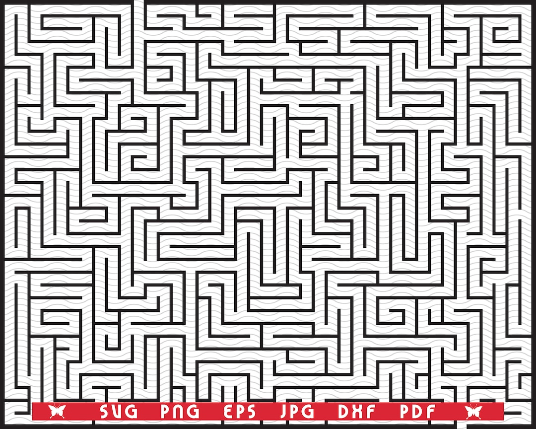 SVG Maze Labyrinth, Seamless Pattern Digital Clipart, Files Eps, Jpg ...