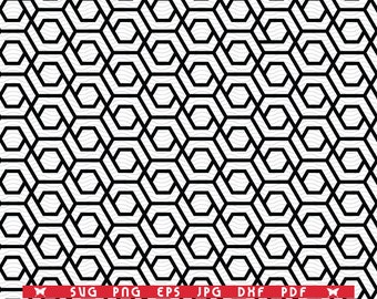 SVG Hexagons Random Size,seamless Pattern, Digital Clipart,files Eps ...