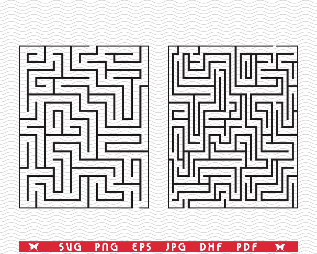 SVG Black Mazes, Silhouettes Digital Clipart, Files Eps, Jpg, Мazes ...