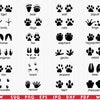 SVG Man and Dog Footprints, Silhouettes, Digital Clipart, Files Eps ...