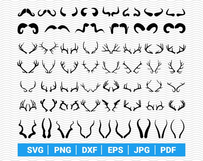 Horns SVG. Hunting Cut File. Deer Cutting Set. Horns Clipart. Horns ...