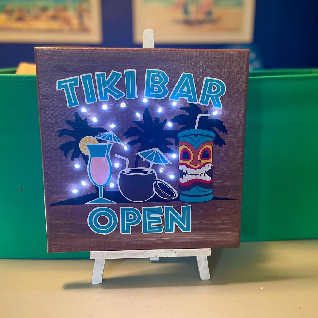 Tiki Bar LED Canvas Sign, Tiki Hut, Tiki Bar, Tiki Lounge - Etsy