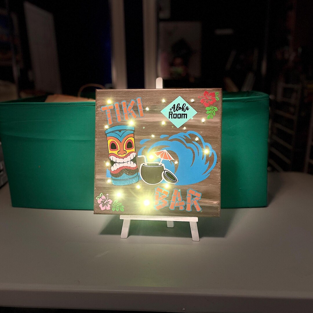 Tiki Bar LED Canvas Sign, Tiki Hut, Tiki Bar, Tiki Lounge - Etsy