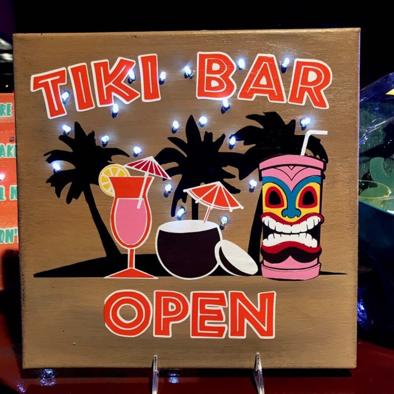Tiki Bar LED Sign, Wall Decoration, Bar Sign, Tiki Sign - Etsy