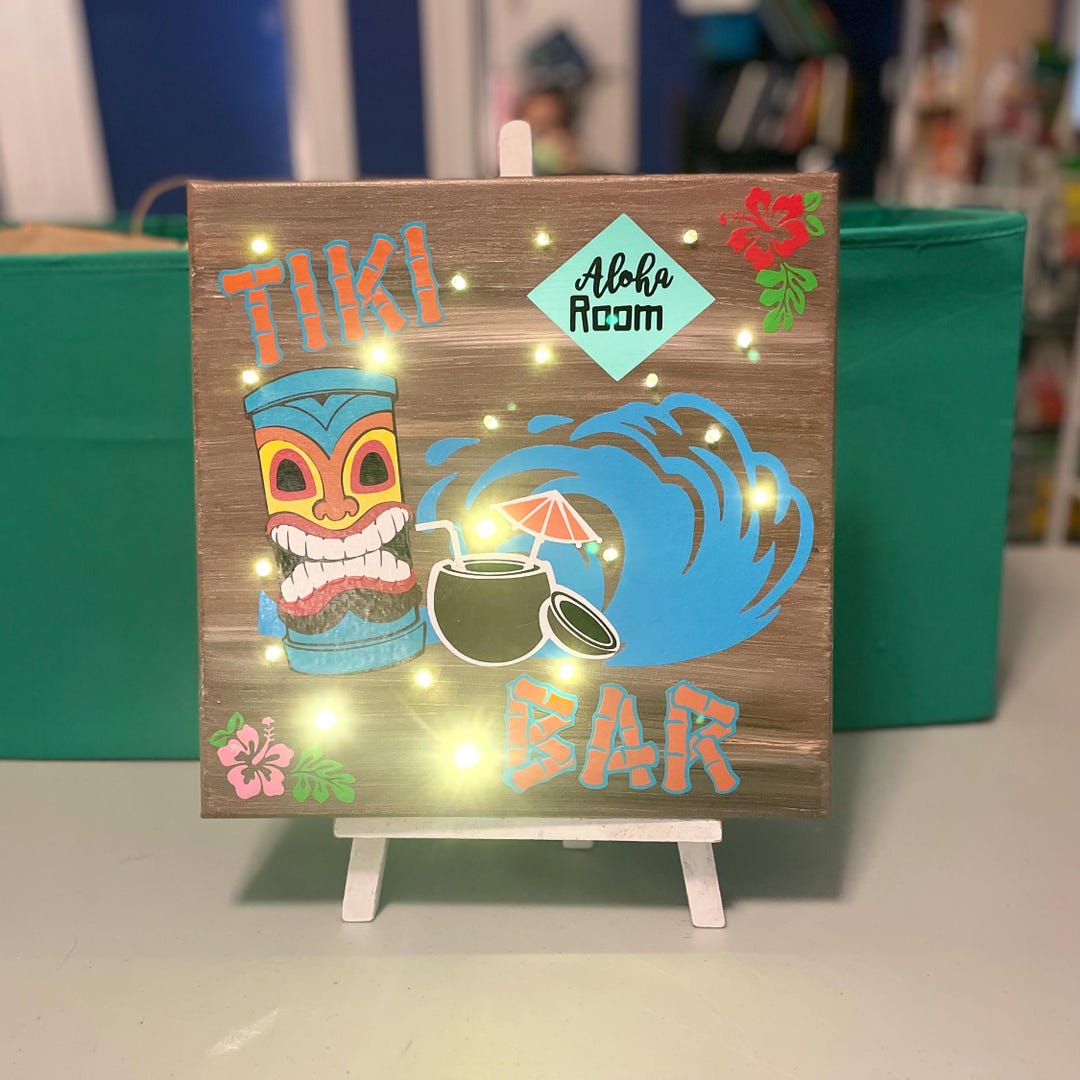 Tiki Bar LED Canvas Sign, Tiki Hut, Tiki Bar, Tiki Lounge - Etsy