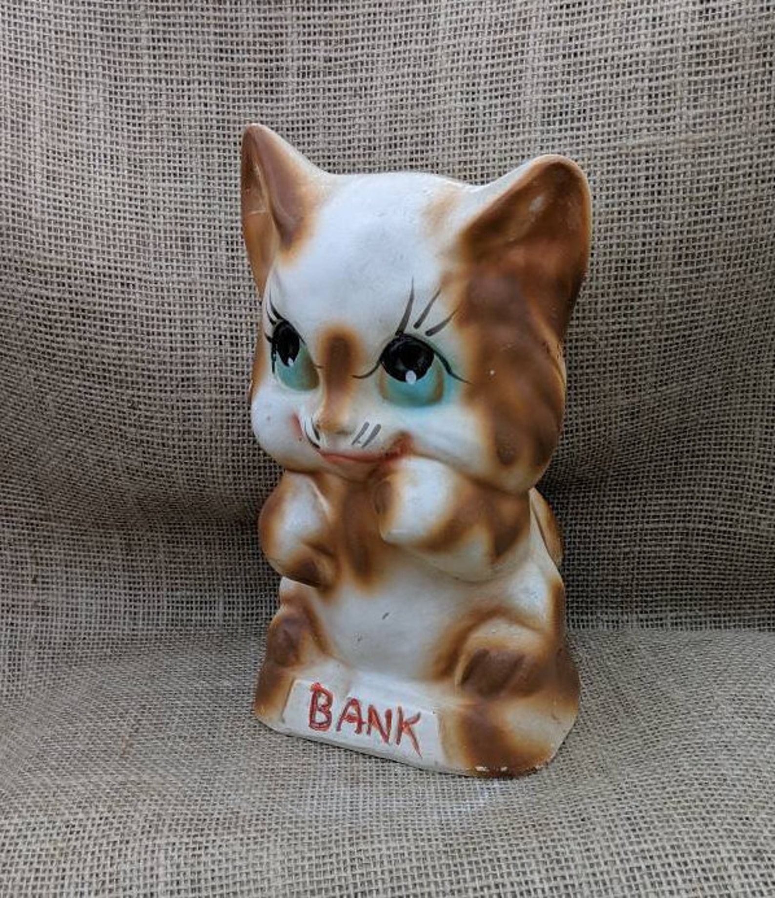 Chalkware Cat Bank Anthropomorphic Siamese Cat 1940s | Etsy