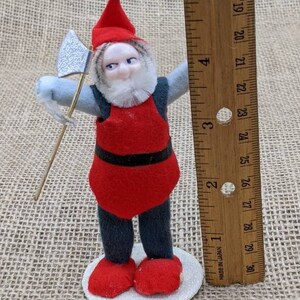 Standing Elf, Mid Century Felt Chenille Elf With Plastic Face, Kitschy ...