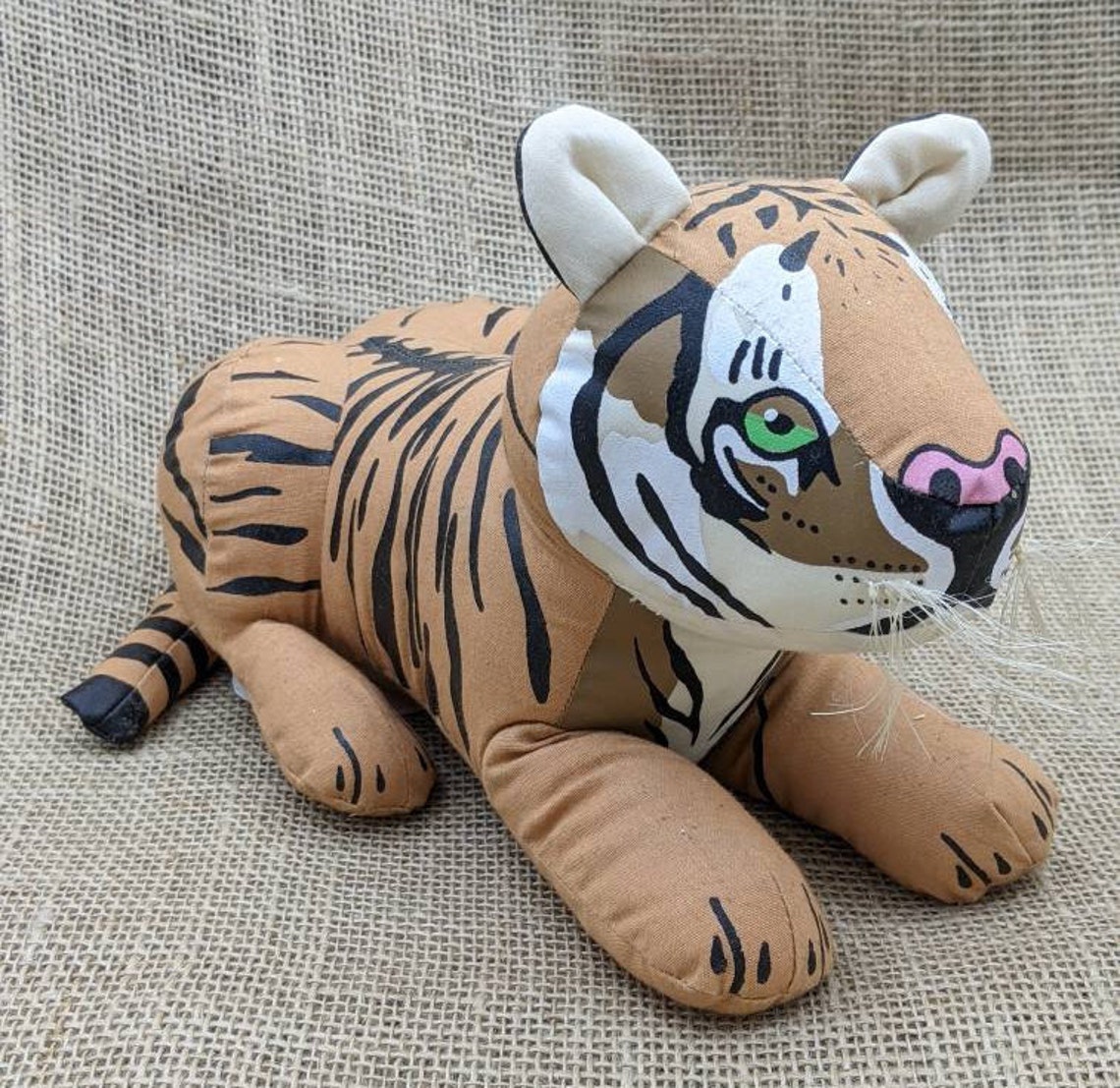 Tiger Soft Sculpture Realistic Stuffed Painted Fabric Tiger - Etsy