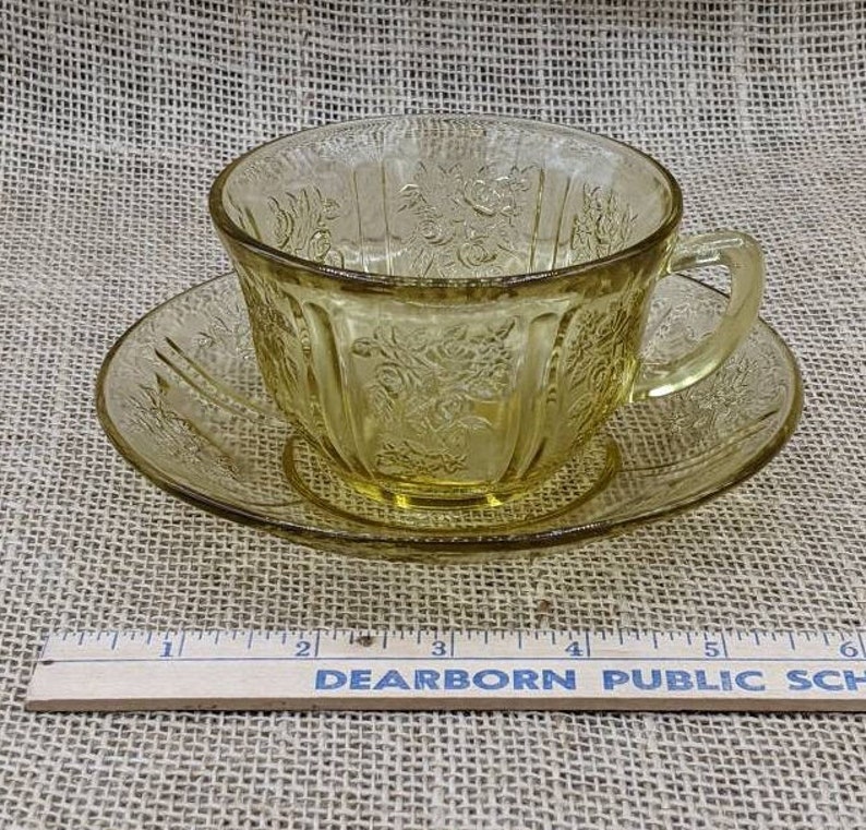 Vintage Amber Sharon Cabbage Rose Federal Glass, Replacement Dish - Etsy