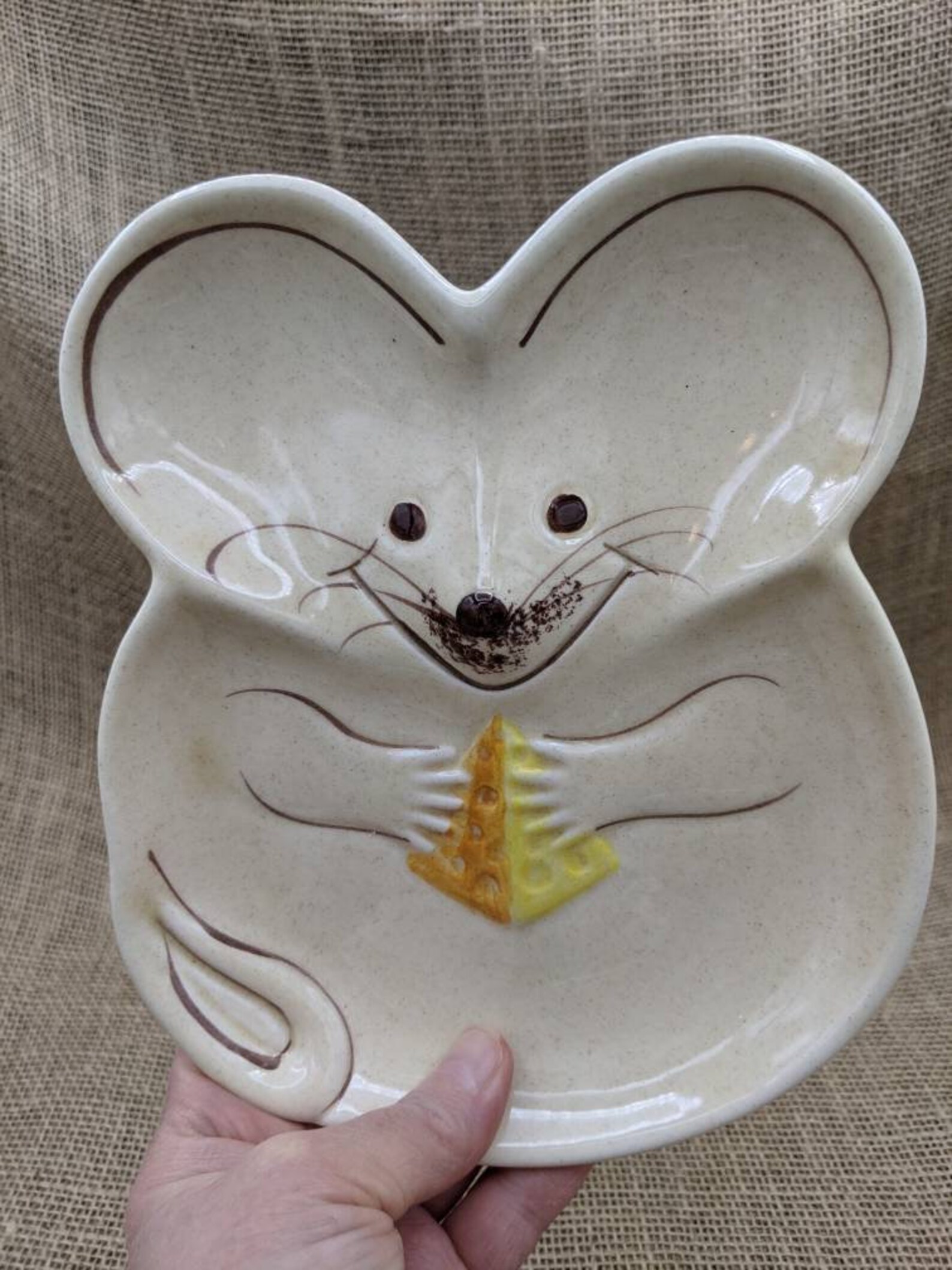 Cheese Mouse Spoon Rest Mouse Cheese Plate Ceramic Mouse | Etsy