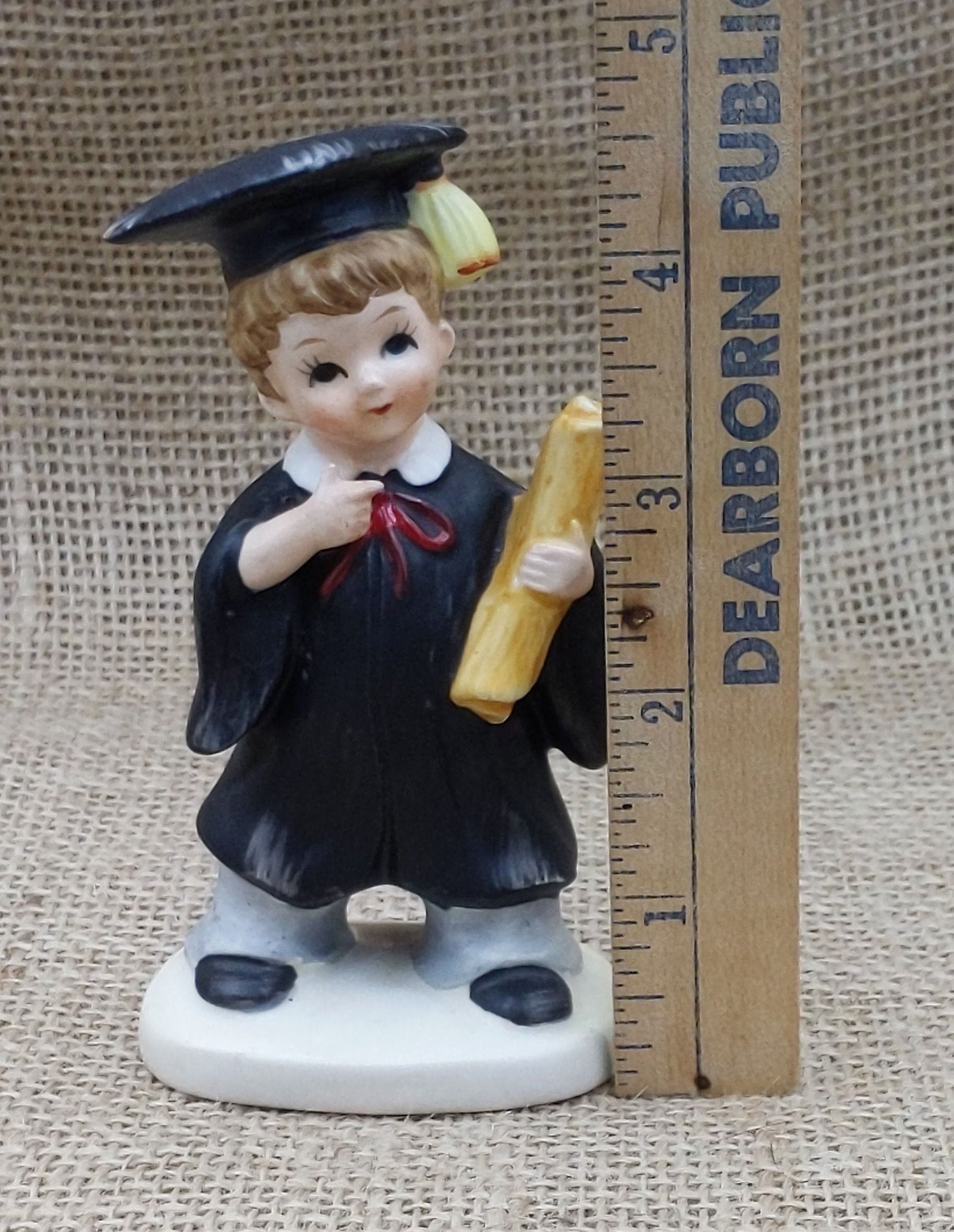 Graduation Boy Figurine Lefton, Cap Gown Diploma, Made in Taiwan - Etsy