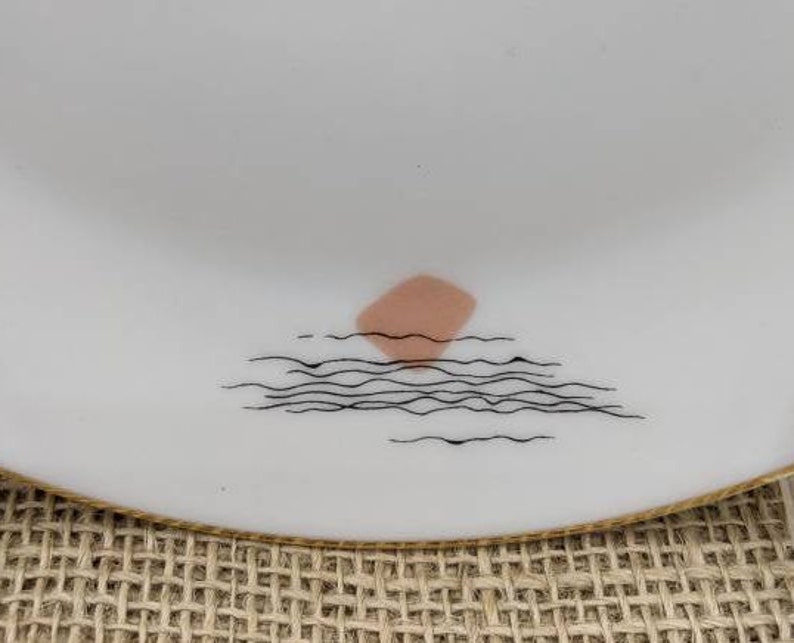 Arzberg Mid Century Modern Abstract Plates Rose Green & - Etsy