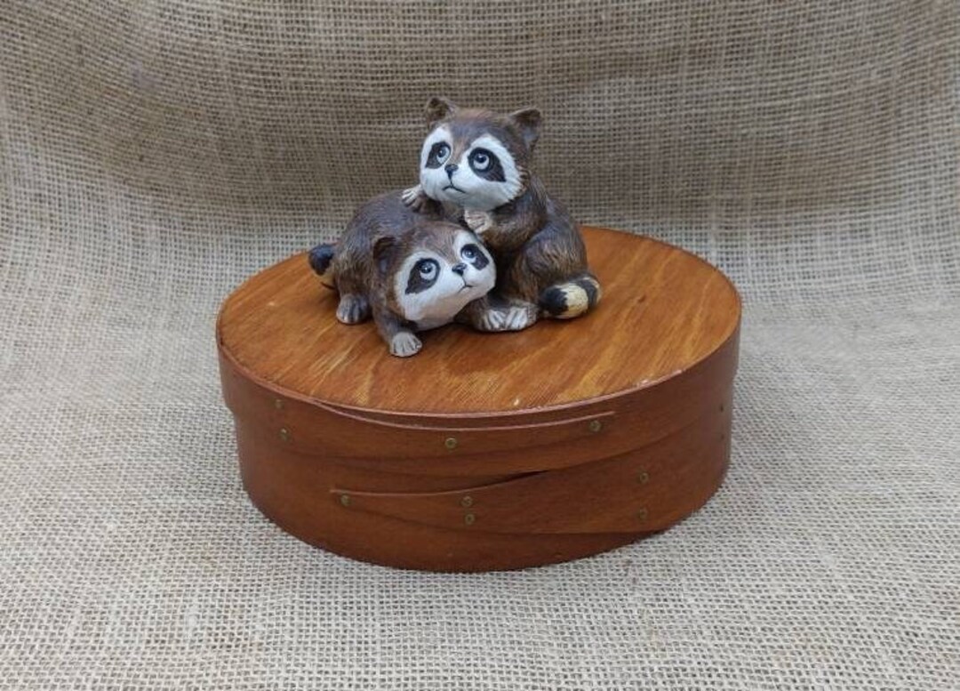Round Shaker Box With Lid, Round Stained Wood Box, Small Wooden Storage ...