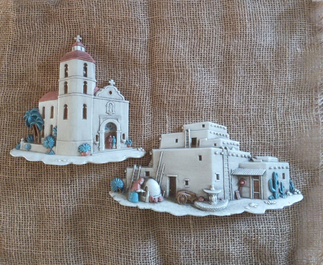 Burwood 3D Pueblo Adobe Wall Hangings: Southwest Decor Set - Etsy