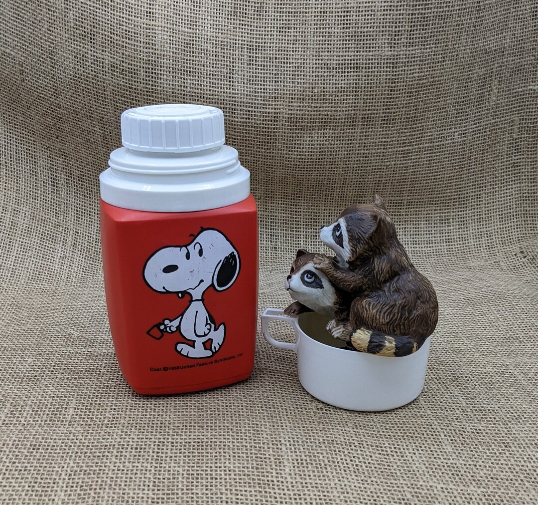 Peanuts Snoopy Red Plastic Thermos Lunchbox Thermos - Etsy