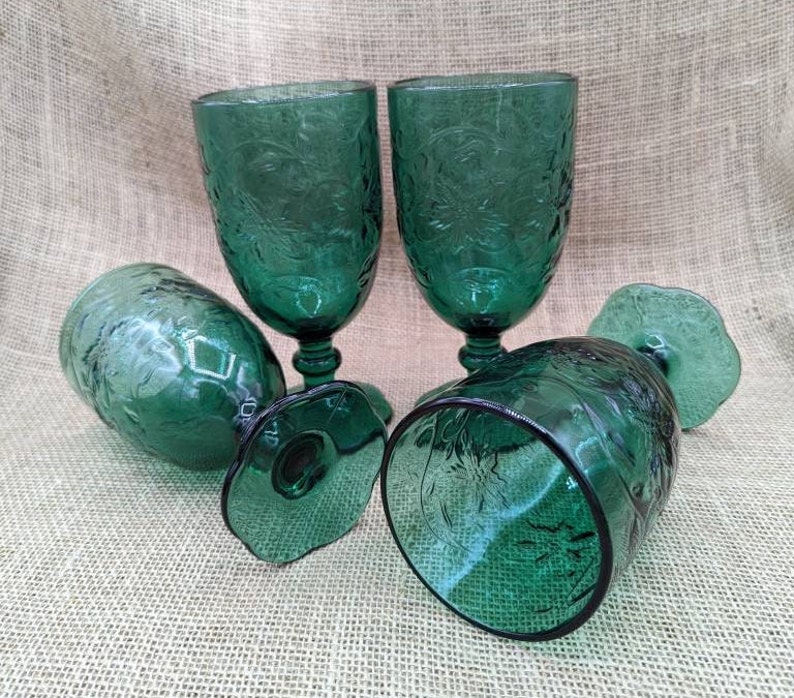 Fantasia Emerald Green By Princess House Set Of 4 Iced Tea Etsy