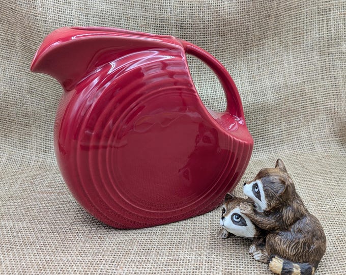Fiestaware Disc Pitcher, 64 Ounce, High Gloss Persimmon Ceramic Pitcher ...