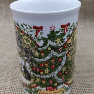Dunoon 1988 Christmas Cat Mugs, Set of 4, Christmas Tree Holly & Cats ...