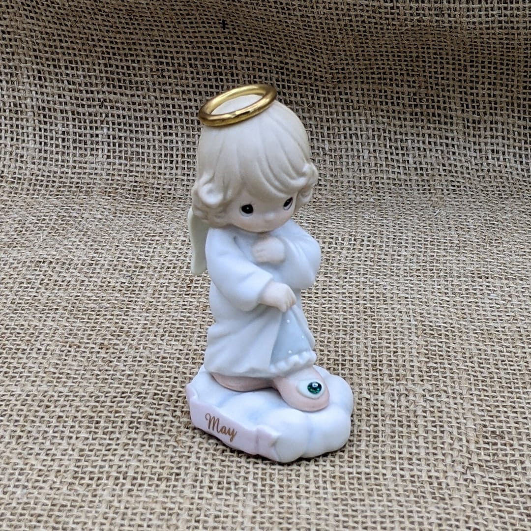 Precious Moments May Birthstone Angel, Emerald Crystal Gem, Girl Angel ...