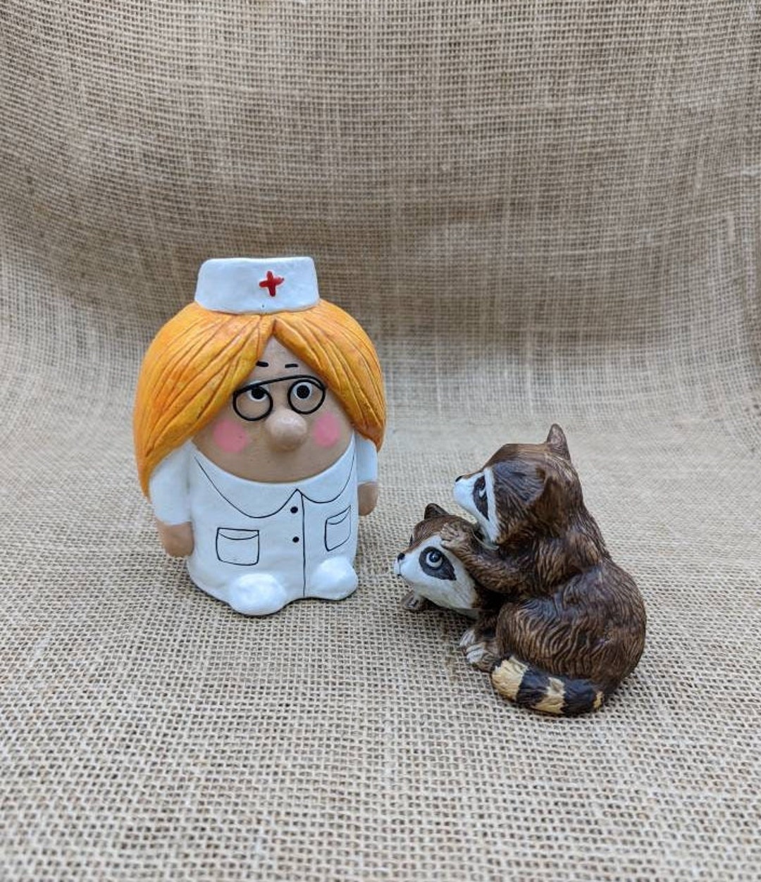 Nurse Bank, 1979 Enesco Nurse Coin Bank, Cartoon Style Health Care ...