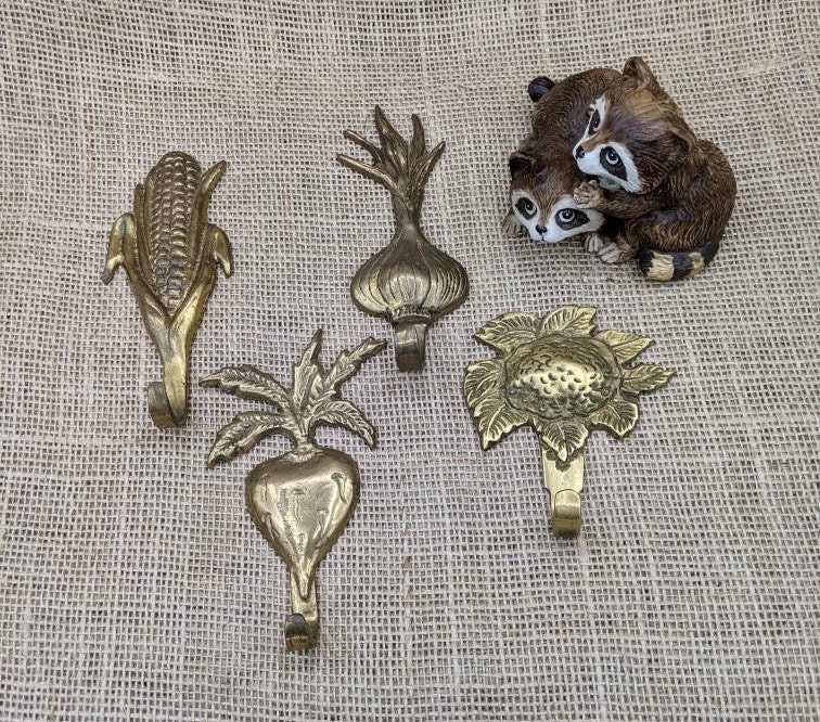Rutabaga Vegetable Brass Wall Hook Vintage Turnip Home & Living Storage ...