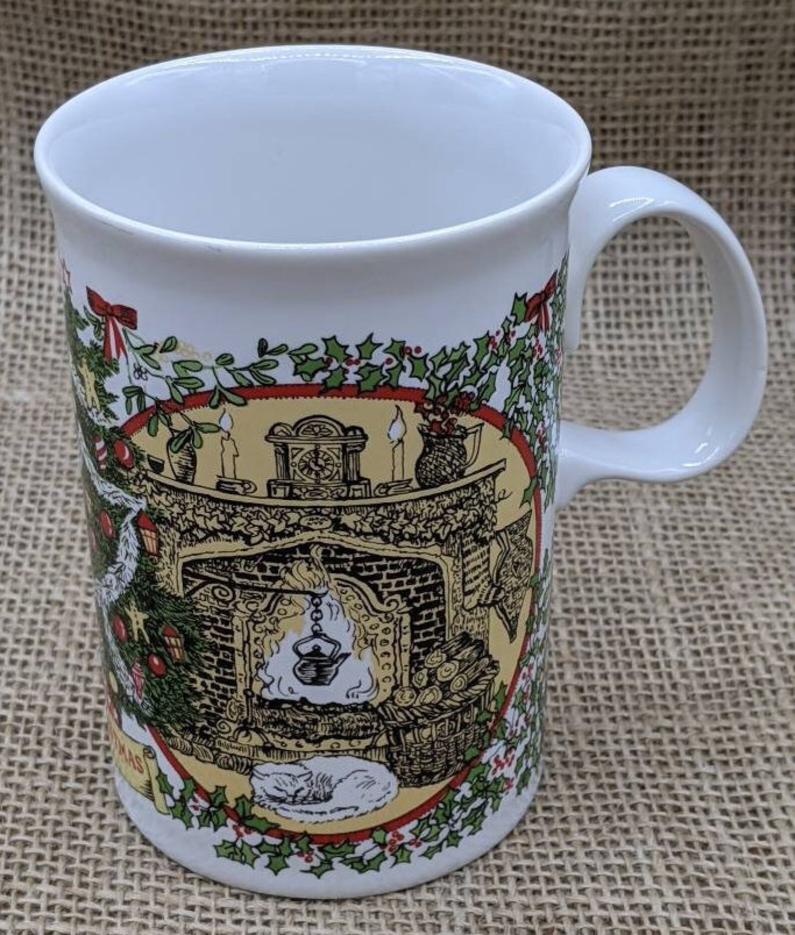 Dunoon 1988 Christmas Cat Mugs Set of 4 Christmas Tree Holly - Etsy