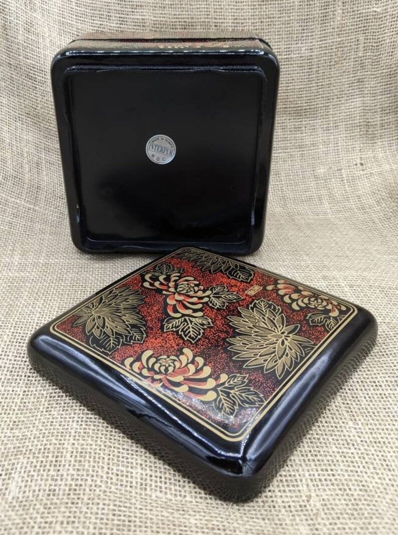 Two Tier Stackable Square Laquer Ware Box Jubako Bento Box - Etsy