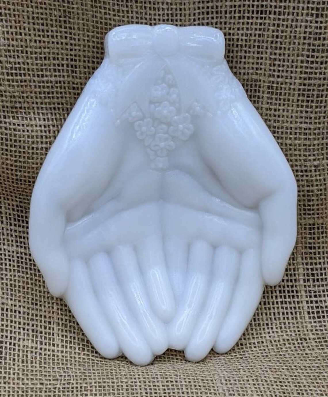Milk Glass Cupped Hands Dish by Avon Milk Glass Open Hand - Etsy