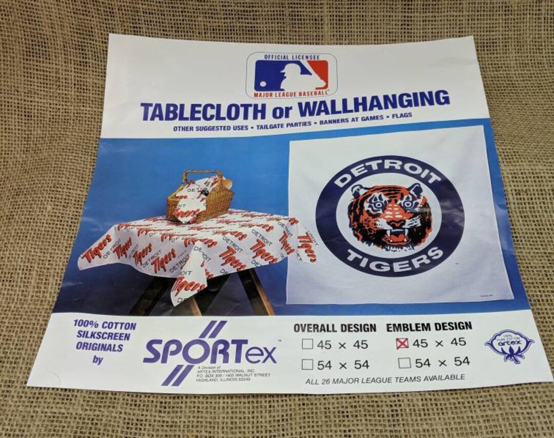 Vintage Detroit Tigers Tablecloth: Baseball Fan Gift, 100% Cotton ...
