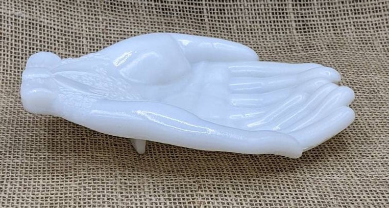 Milk Glass Cupped Hands Dish by Avon Milk Glass Open Hand - Etsy
