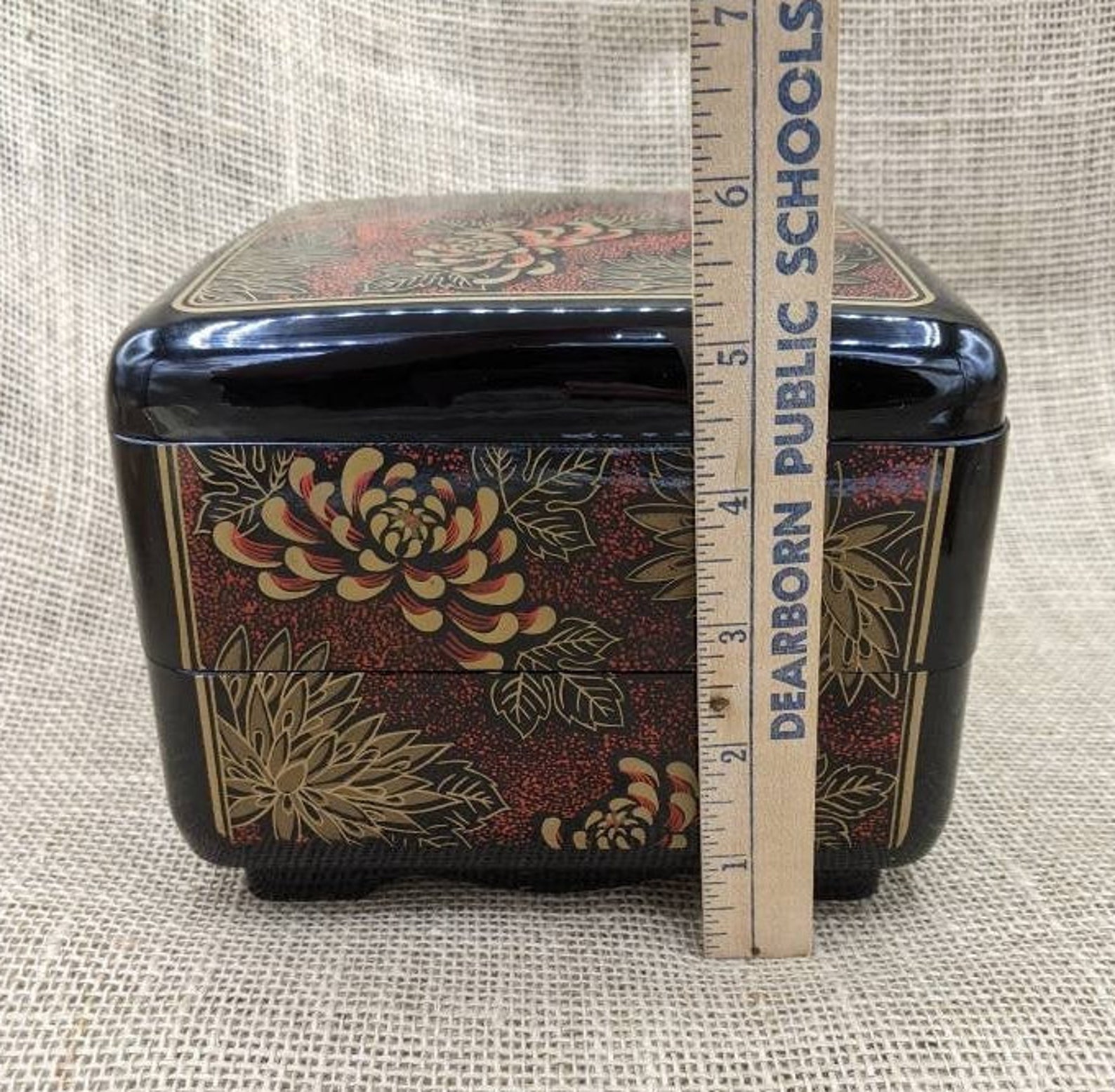 Two Tier Stackable Square Laquer Ware Box Jubako Bento Box | Etsy