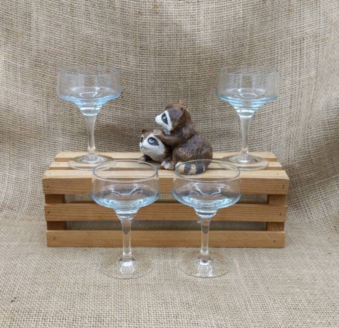 Liquor Cocktail Glasses Set of 4, Sasaki, Harmony Azure, 4 Oz. Coupe ...