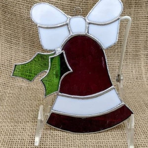 Christmas Bell Suncatcher, Stained Glass Bell, Christmas Window ...