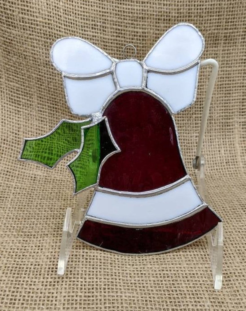 Christmas Bell Suncatcher Stained Glass Bell Christmas - Etsy