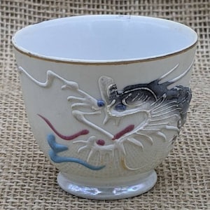 Moriage Dragonware Tea Cup & Saucer, Geisha Lithophane, Raised Dragon ...