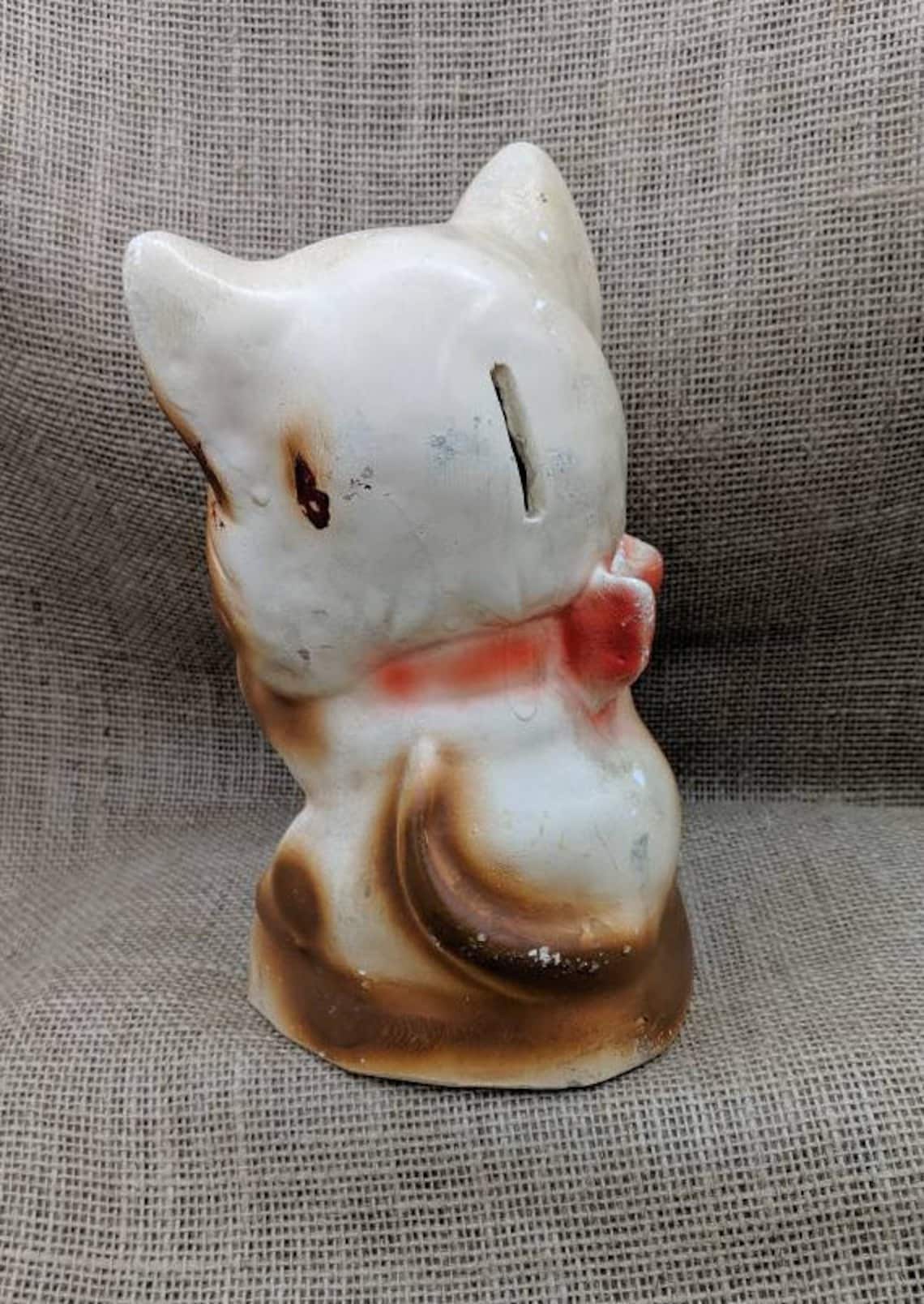 Chalkware Cat Bank Anthropomorphic Siamese Cat 1940s | Etsy
