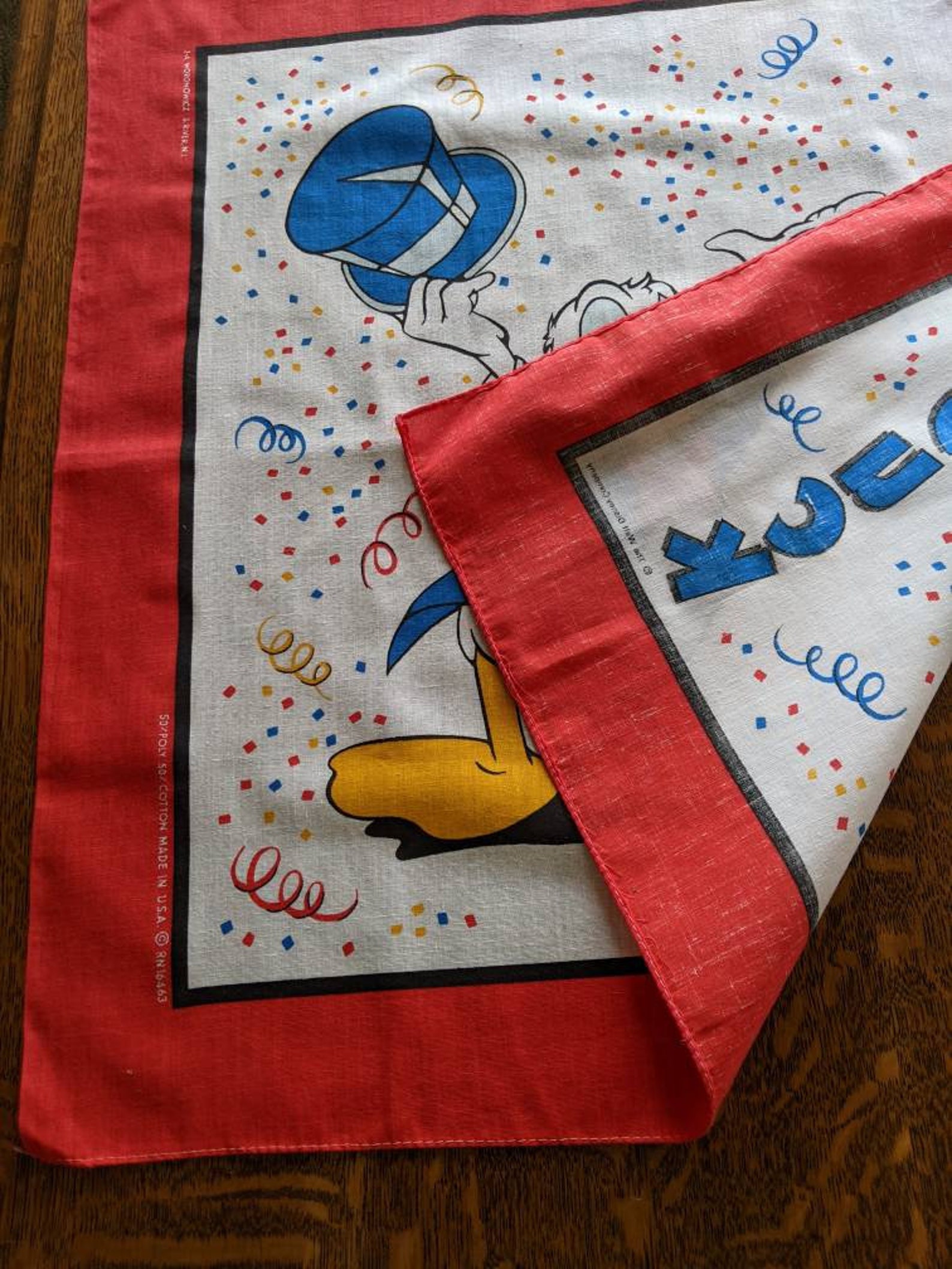 Donald Duck Bandana Scarf Vintage Disney Donald Duck Square | Etsy