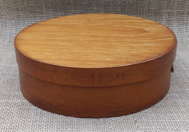 Round Shaker Box With Lid Round Stained Wood Box Small - Etsy