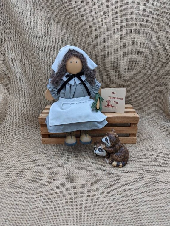 Lizzie High Sitting Pilgrim Doll Thanksgiving Decoration - Etsy