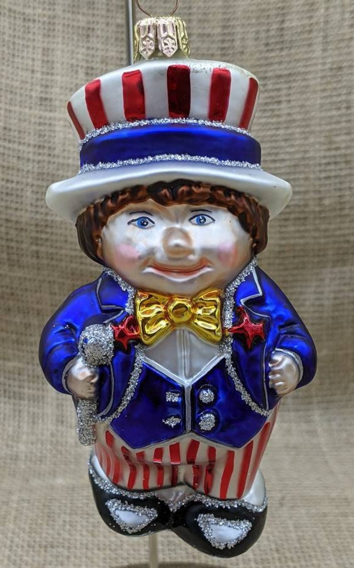 Blown Glass Uncle Sam Ornament Young Sam Liberty Red White & - Etsy