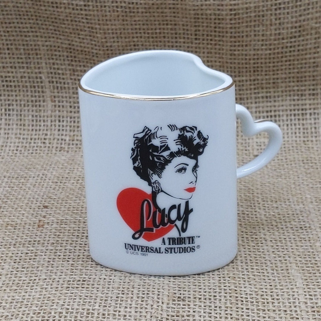 I Love Lucy Heart Shaped Mug, KWC, Made in Japan, Lucy A Tribute, Lucille Ball Mug, Universal ...