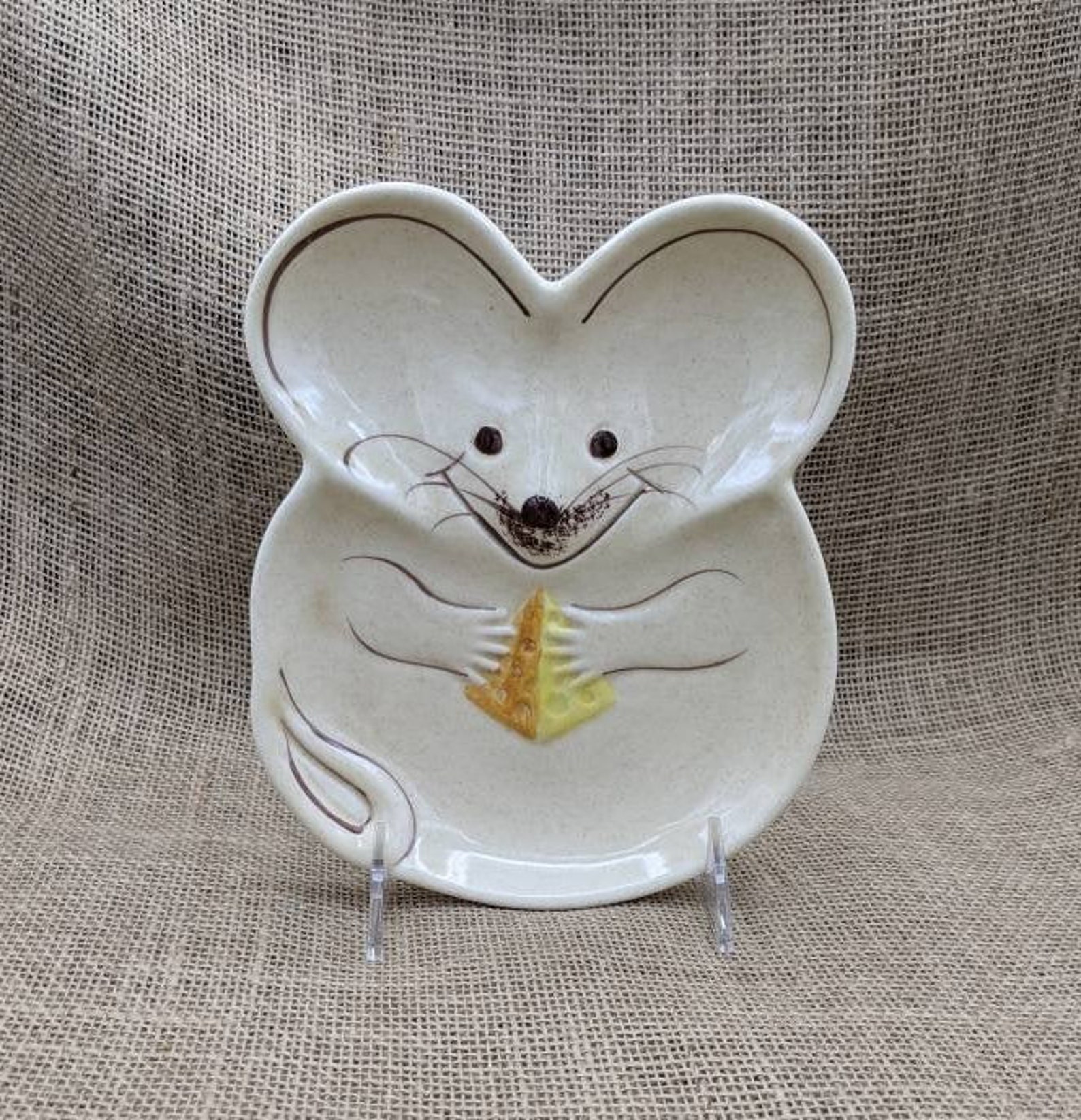 Cheese Mouse Spoon Rest Mouse Cheese Plate Ceramic Mouse | Etsy