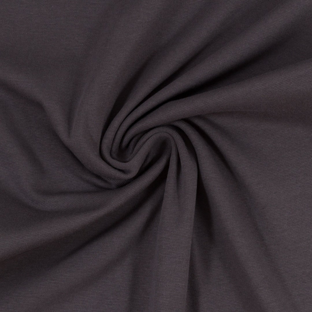 11,50euro/meter Grey Cuff Anthracite Dark Grey Plain Fabric Swafing ...